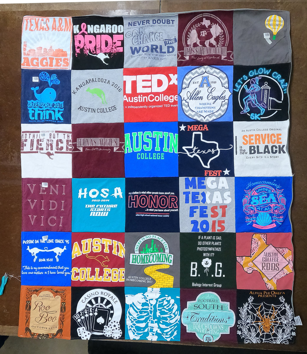 Commemorating Austin College Memories with Project Repat T-Shirt Quilt ...