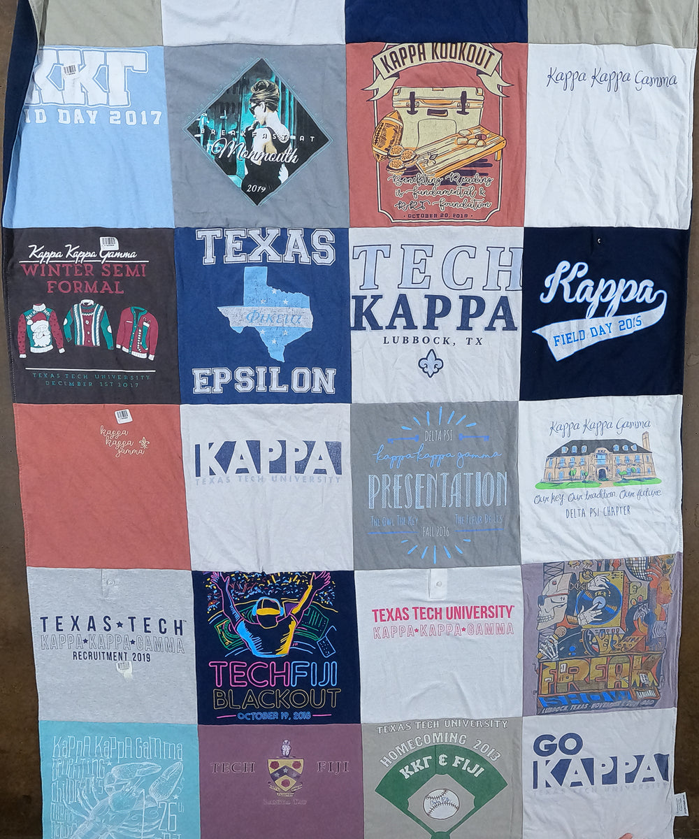 Kappa Kappa Gamma at Texas Tech t-shirt quilt – Project Repat T Shirt ...