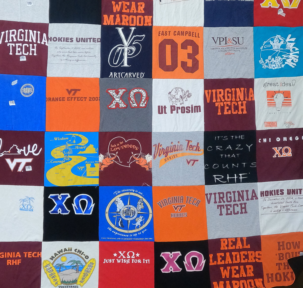 Crafting Memories with Virginia Tech T-Shirt Quilts – Project Repat T ...