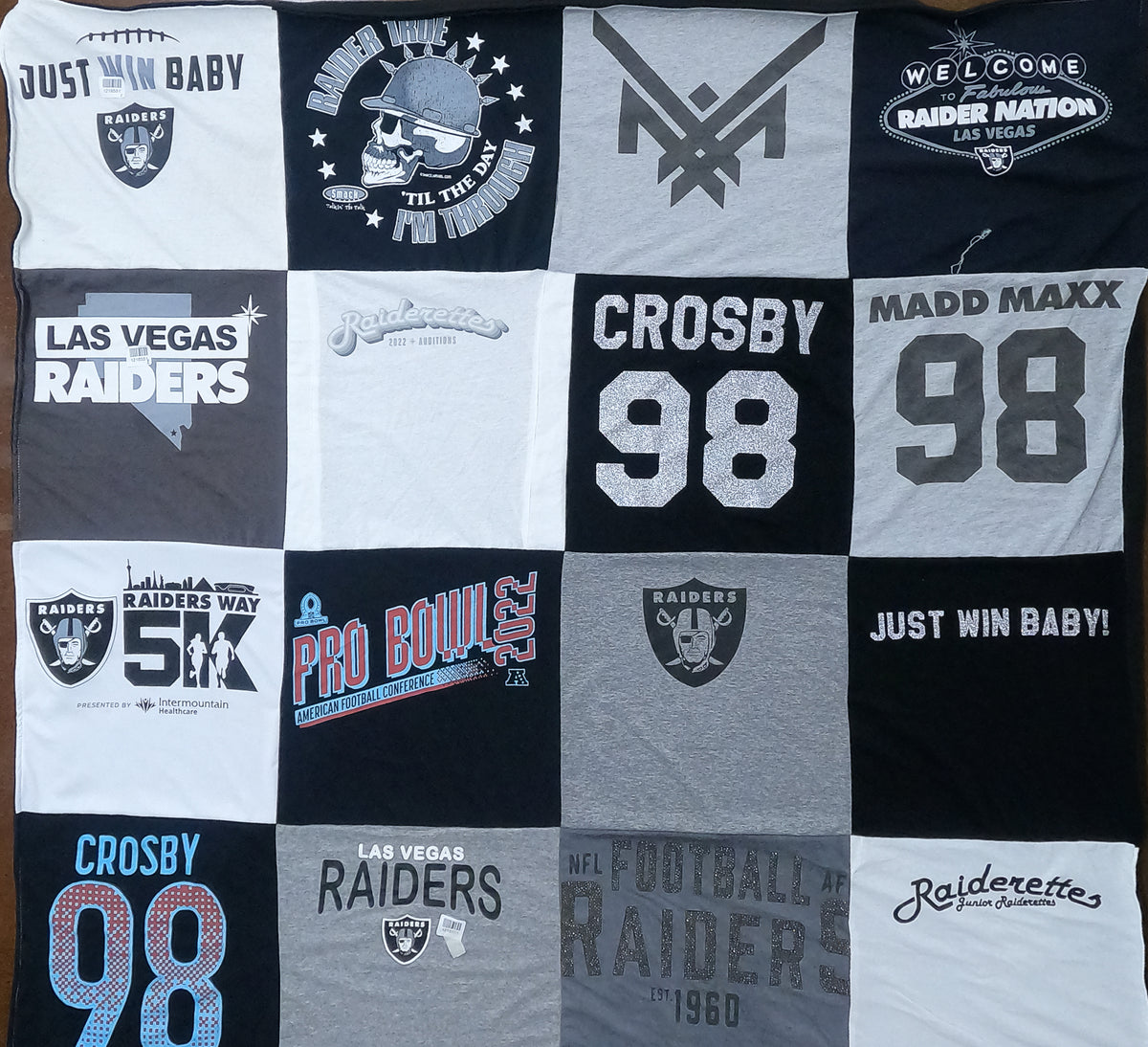 Raider Nation Memories: Las Vegas Raiders T-Shirt Quilts – Project ...